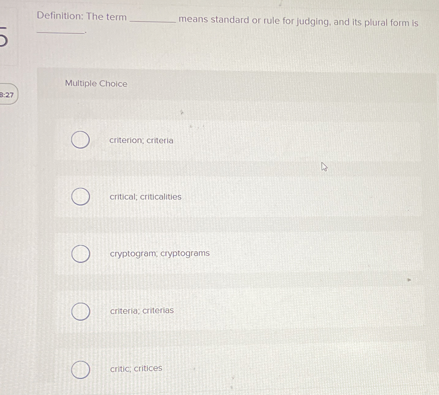 Solved Deconstruct: Of the following terms, which one has a | Chegg.com