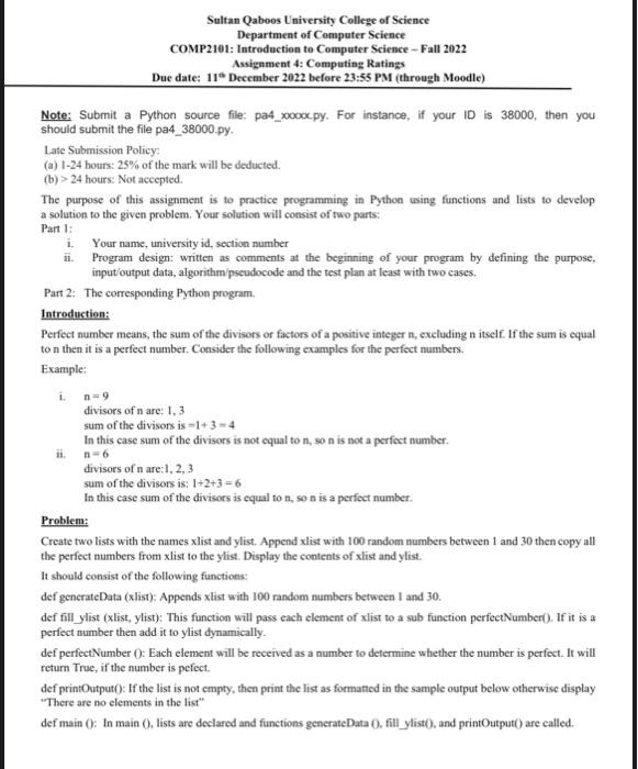 Solved Sultan Qaboos University College of Science | Chegg.com