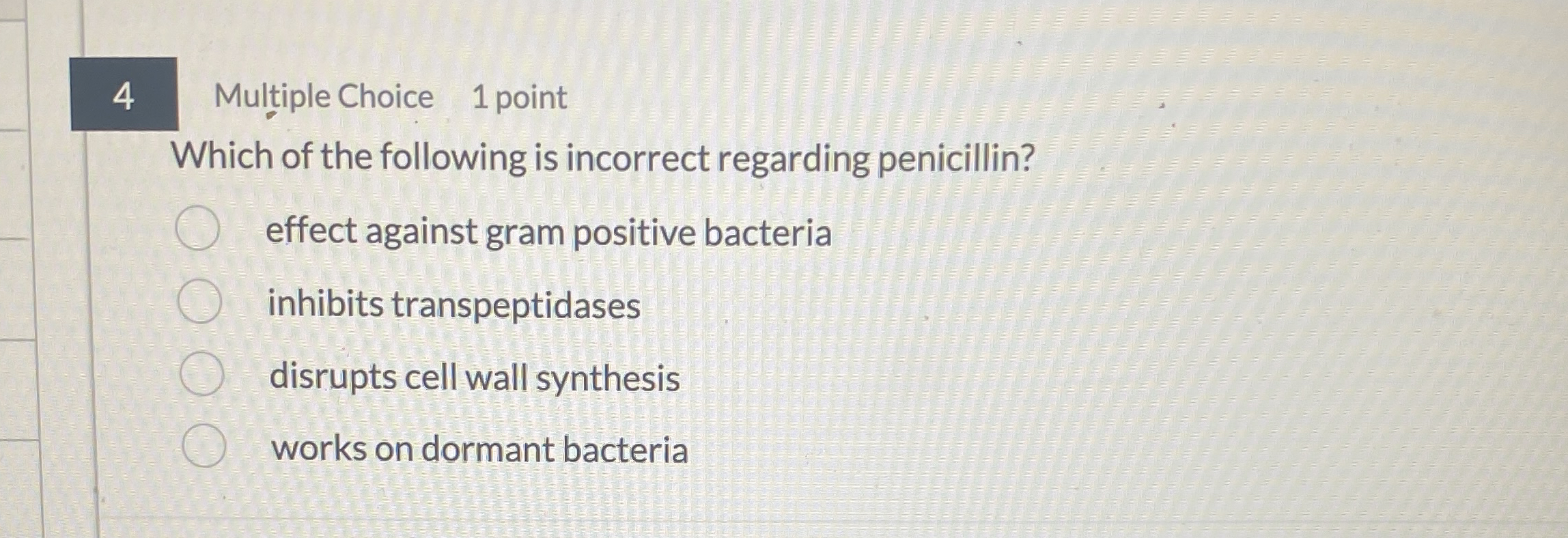4Multiple Choice 1 ﻿pointWhich of the following is | Chegg.com