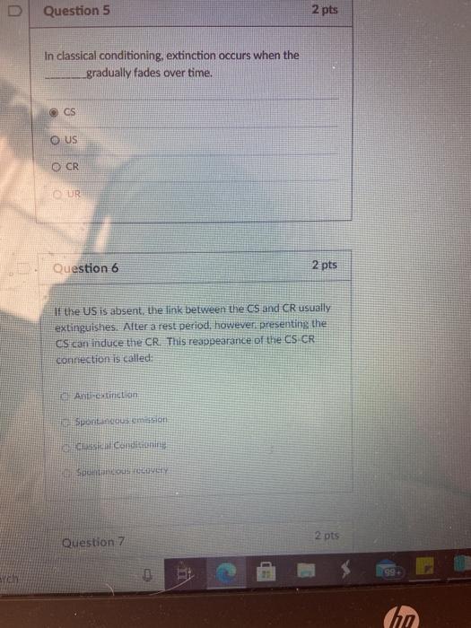 Solved Question 5 2 pts In classical conditioning, | Chegg.com