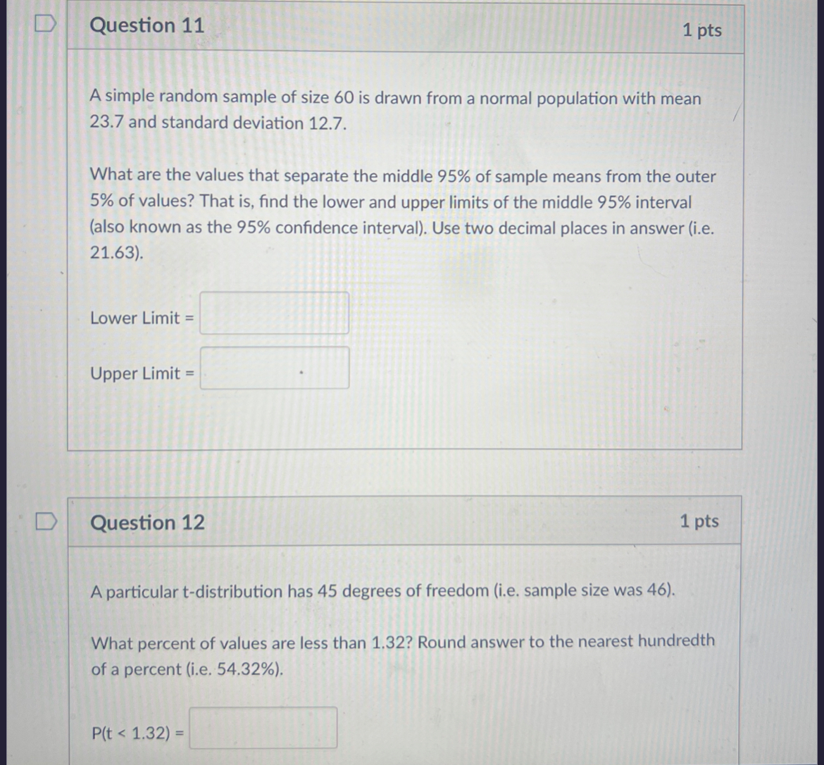 Solved Question 111 ﻿ptsA simple random sample of size 60 | Chegg.com