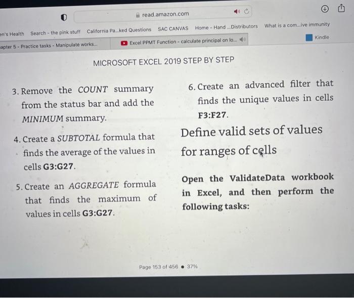 Solved MICROSOFT EXCEL 2019 STEP BY STEP 3. Remove the COUNT | Chegg.com