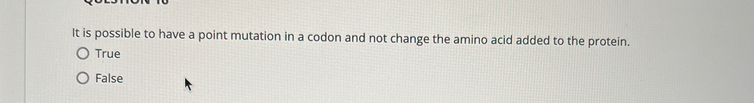 Solved It is possible to have a point mutation in a codon | Chegg.com