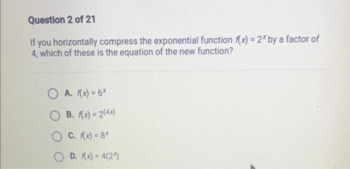 Solved Question 2 of 21 If you horizontally compress the | Chegg.com