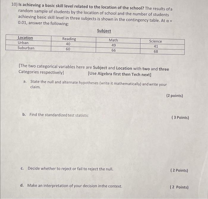 Solved 10) Is achieving a basic skill level related to the | Chegg.com
