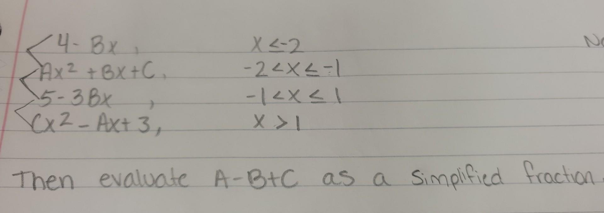 Solved Ax2+Bx+C,5−3Bx,x2−Ax+3,−2 | Chegg.com