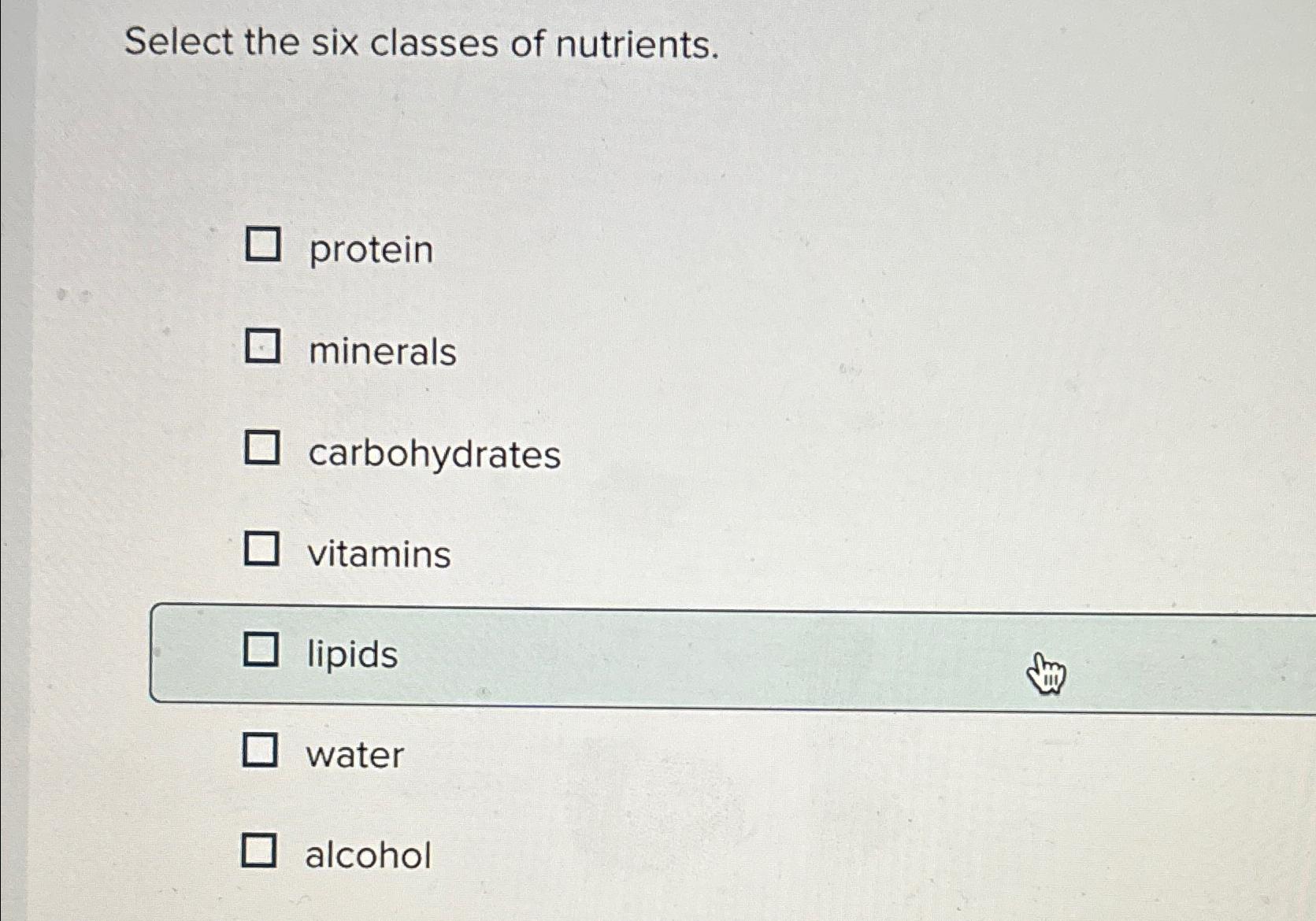 Solved Select the six classes of | Chegg.com