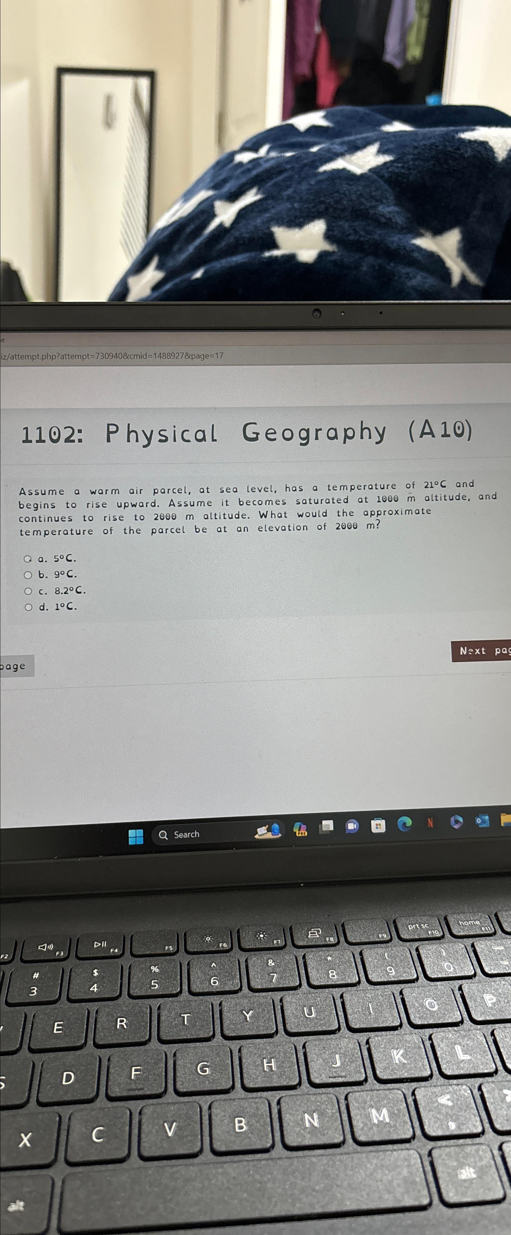 Solved 1102: Physical Geography (A10)Assume a warm air | Chegg.com