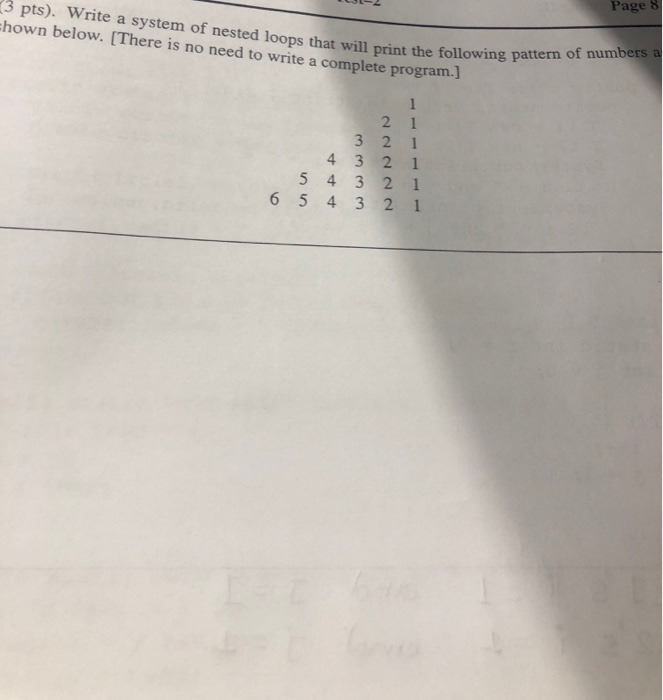 Solved CL2 Page 8 3 pts). Write a system of nested loops | Chegg.com