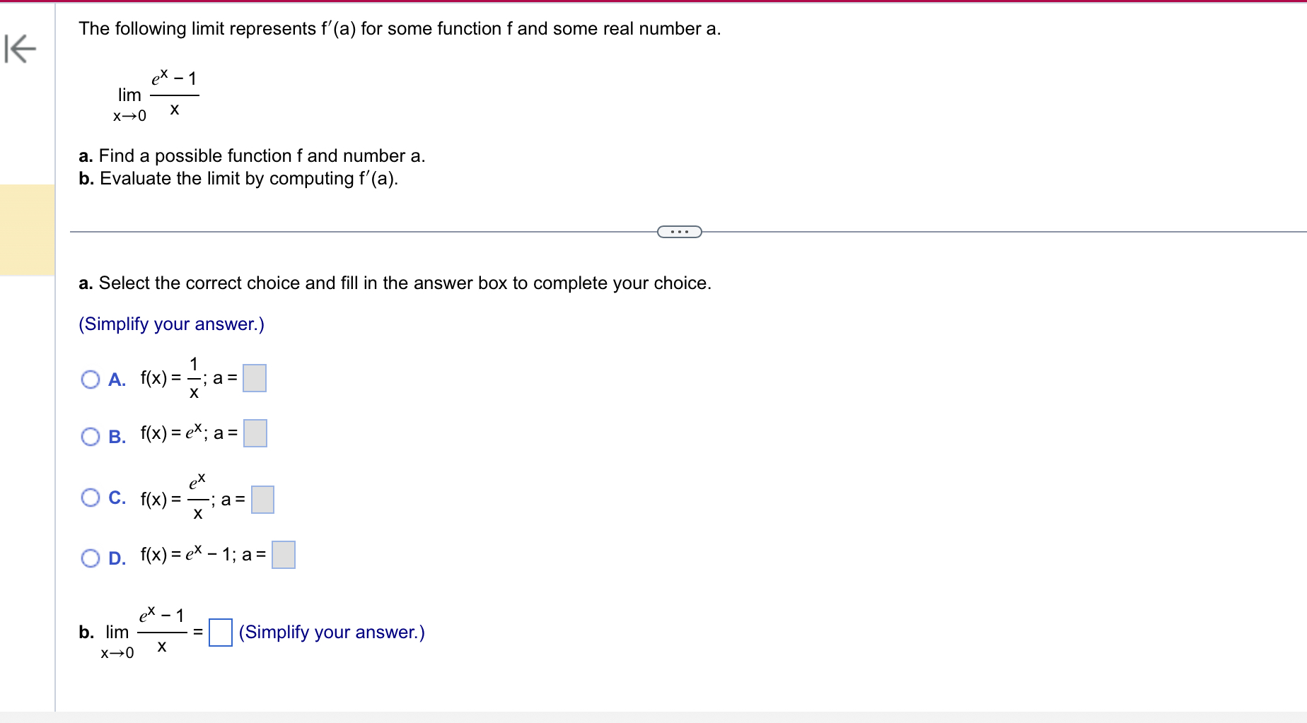 Solved The following limit represents f'(a) ﻿for some | Chegg.com
