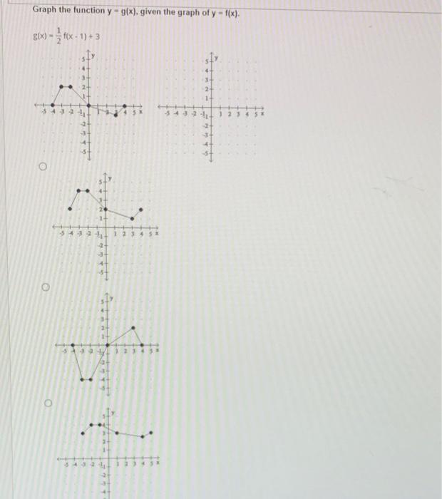 Solved Graph The Function Ygx Given The Graph Of Yfx 