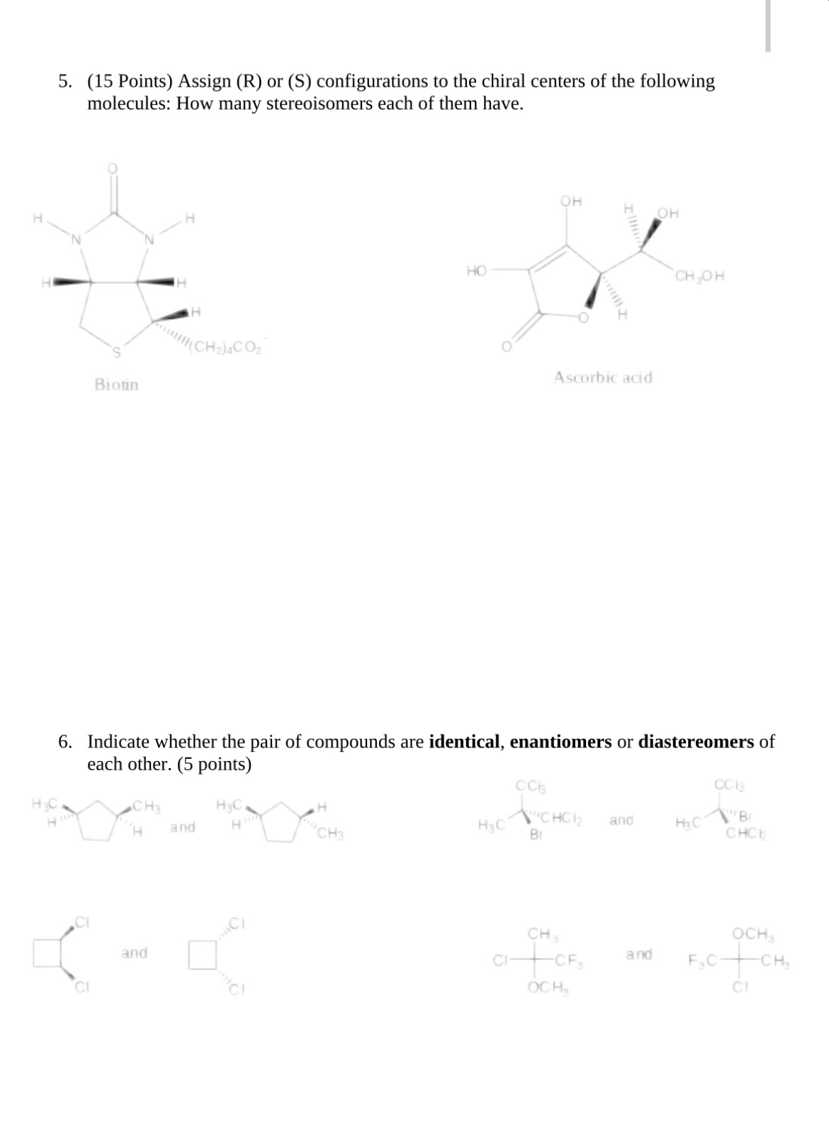 Solved (15 ﻿Points) ﻿Assign (R) ﻿or (S) ﻿configurations to | Chegg.com