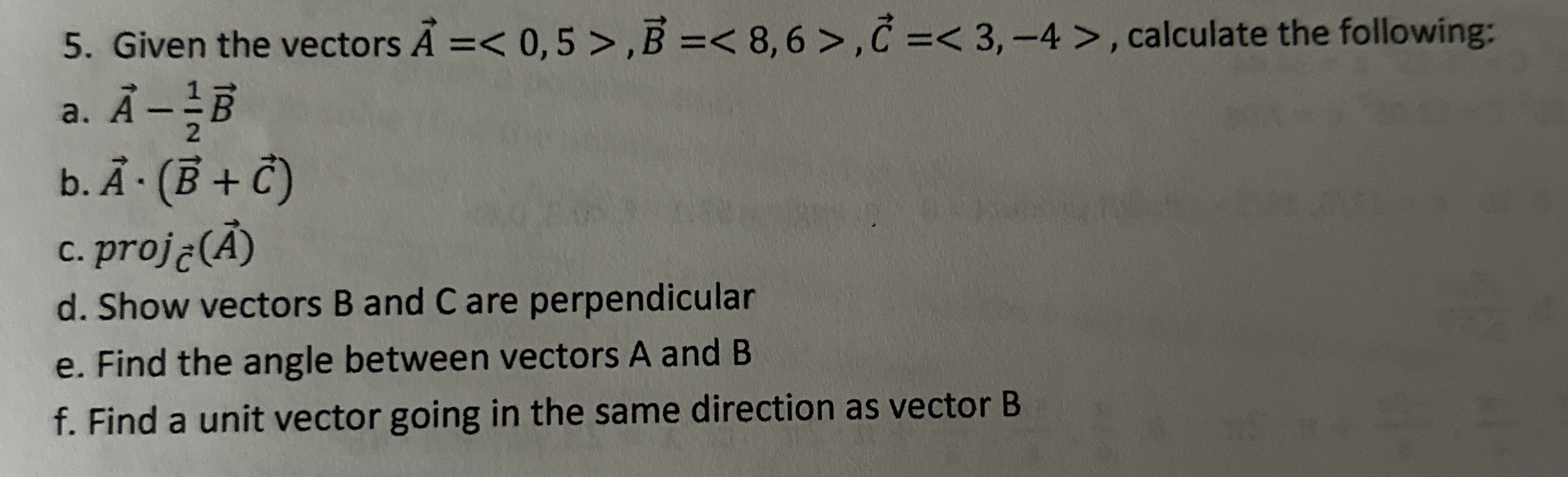 Solved by an EXPERT Given the vectors | Chegg.com
