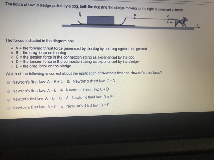 Solved The figure shows a sledge pulled by a dog, both the | Chegg.com