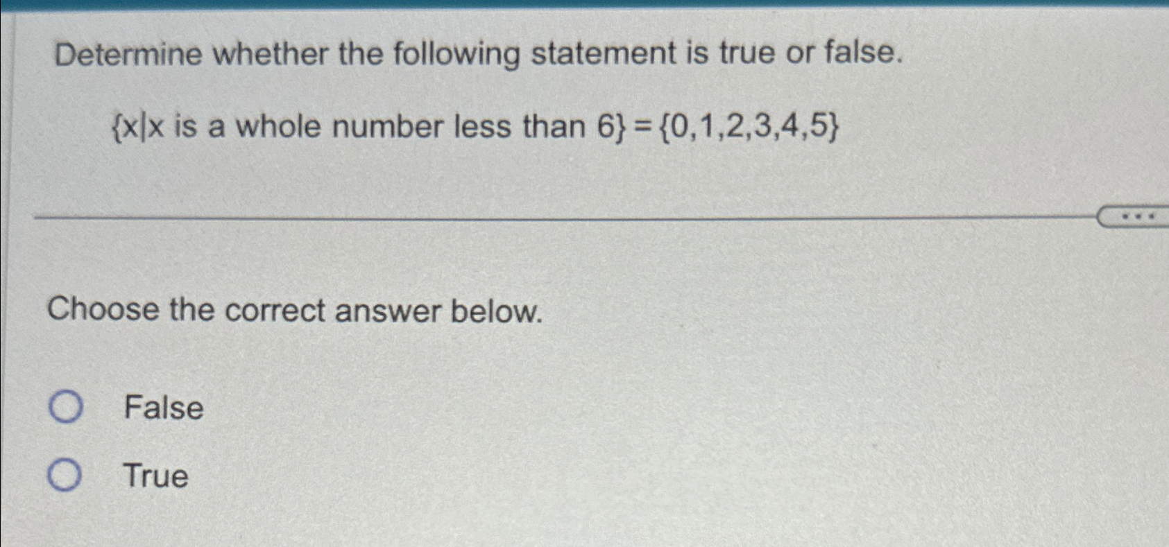 Solved Determine whether the following statement is true or | Chegg.com