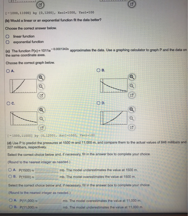 Solved 13. The atmospheric pressure (in Millibars) at a | Chegg.com
