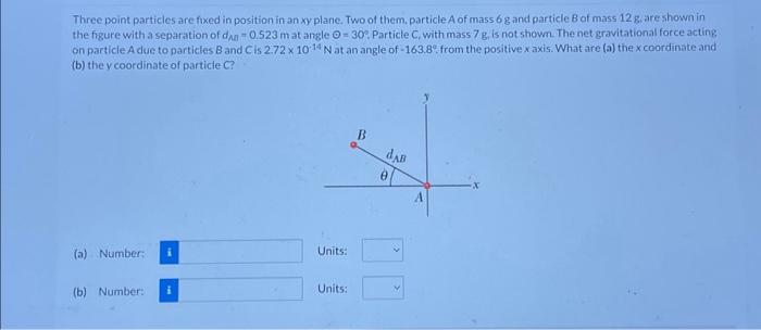 Solved Three point particles are fixed in position in an xy | Chegg.com