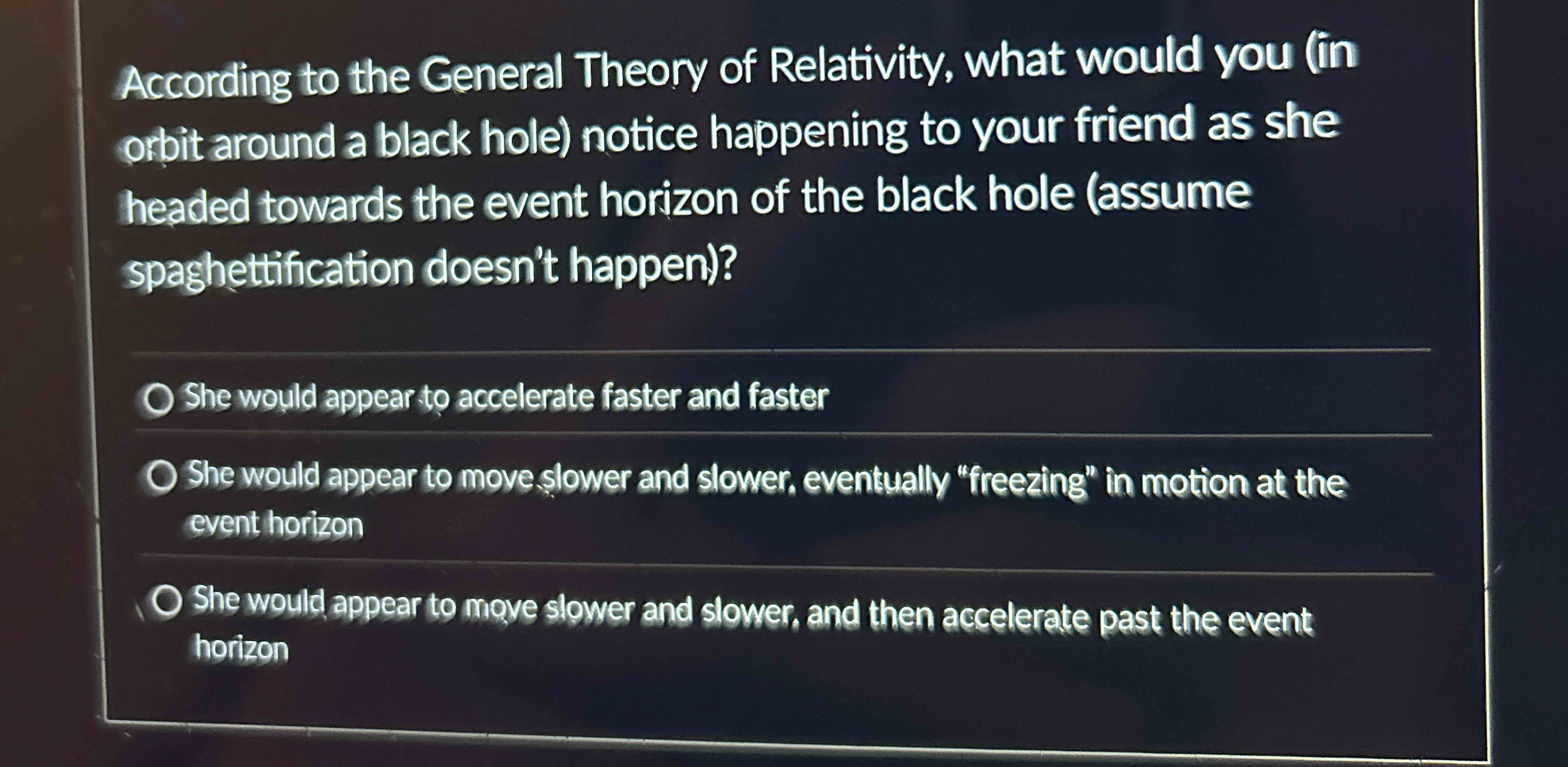 Solved According to the General Theory of Relativity, what | Chegg.com
