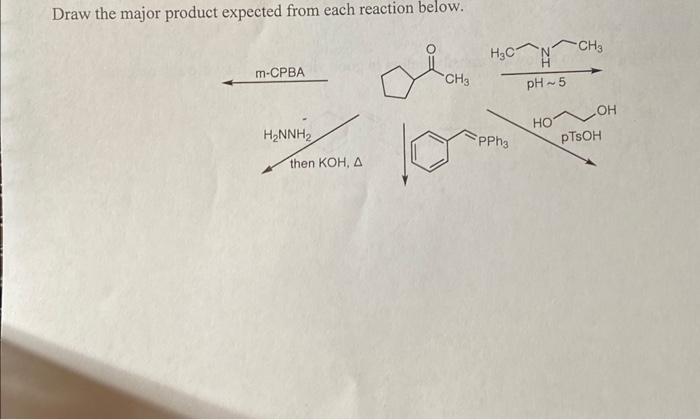 Solved Draw the major product expected from each reaction | Chegg.com