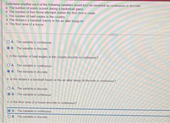 Solved Determine whether each of the following variables | Chegg.com