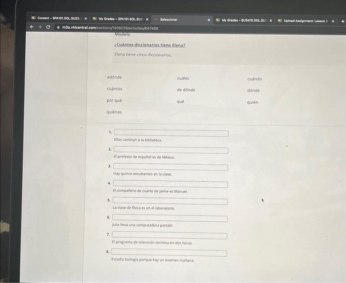 Bb Content - SPA101.5OL.SU23: S BMy | Chegg.com