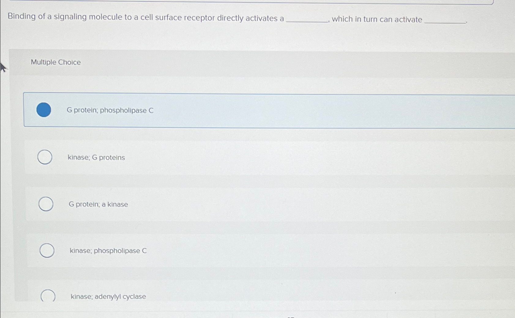 Solved Binding of a signaling molecule to a cell surface | Chegg.com