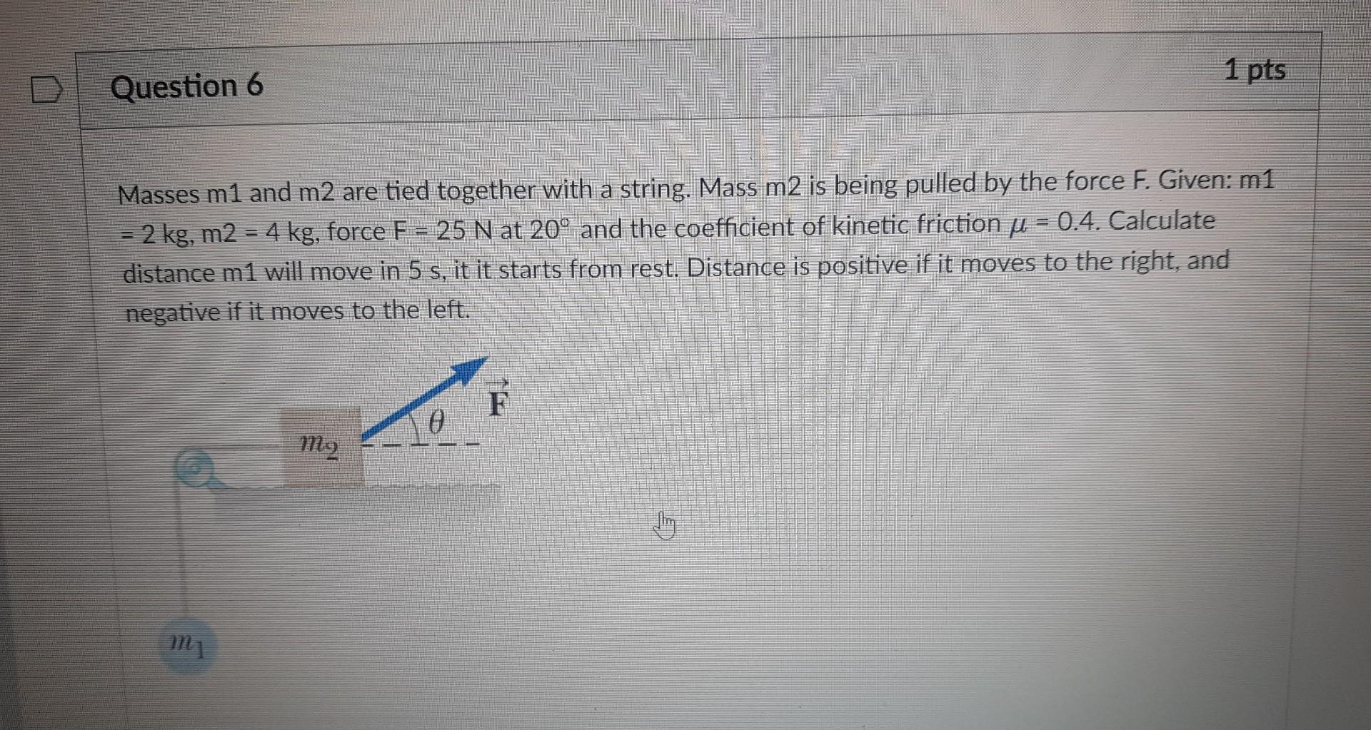 Solved Masses m1 and m2 are tied together with a string. | Chegg.com