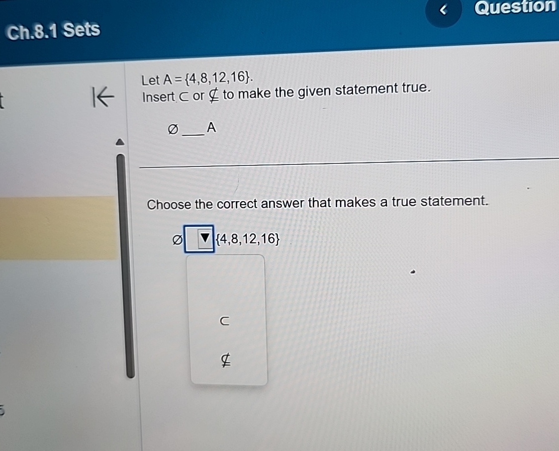 Solved Choose the correct answer that makes a true | Chegg.com