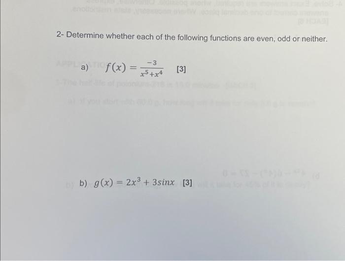 Solved anois 2- Determine whether each of the following | Chegg.com