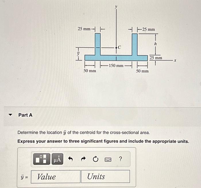 Solved Determine the location yˉ of the centroid for the | Chegg.com