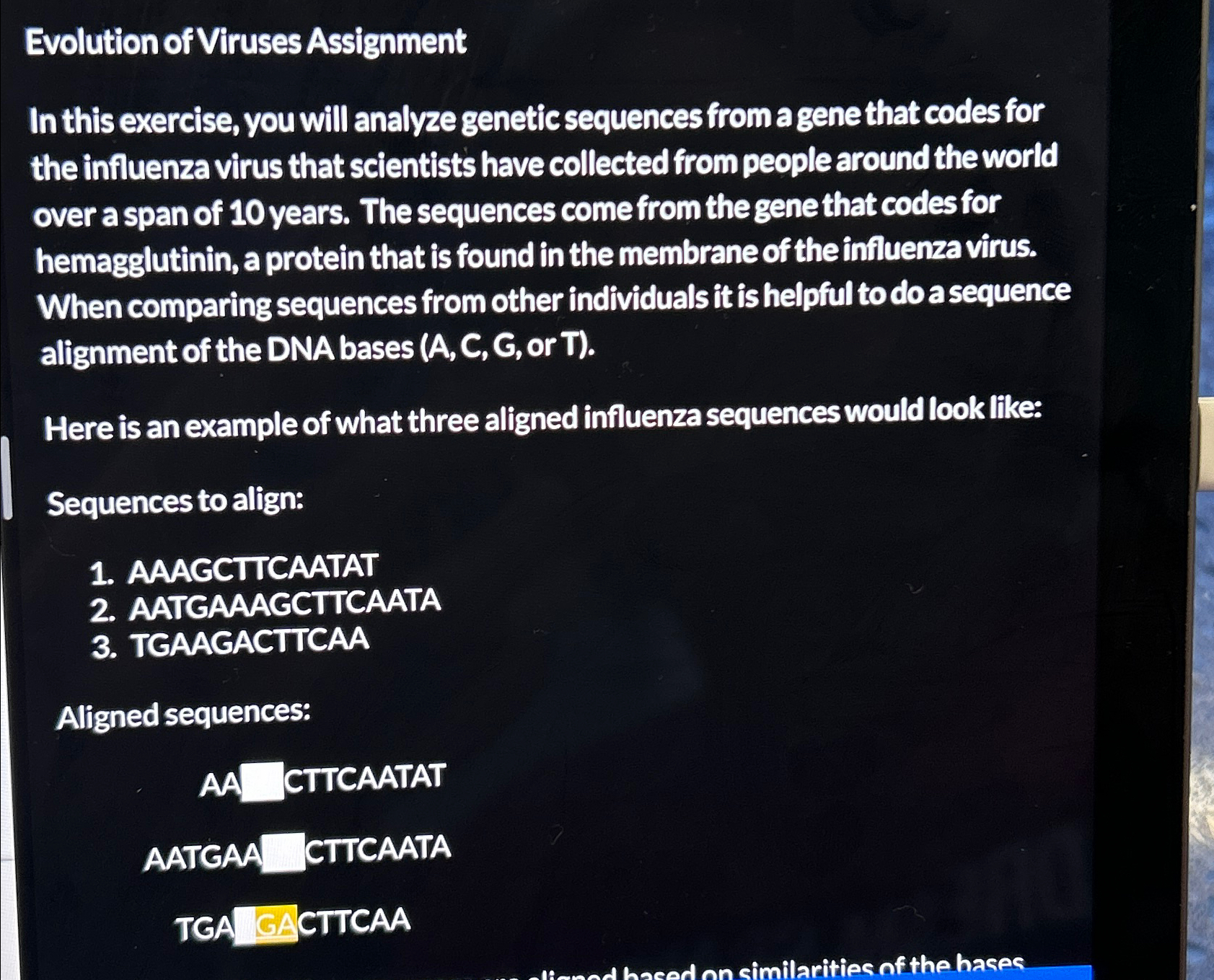 Solved Evolution of Viruses AssignmentIn this exercise, you | Chegg.com