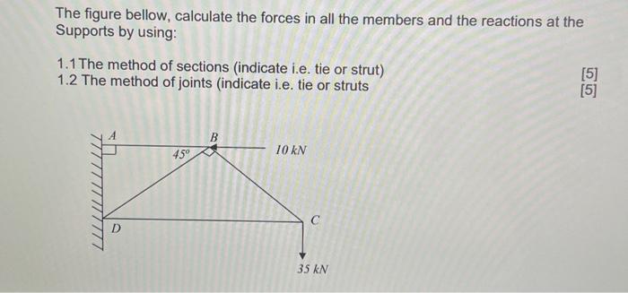 Solved The figure bellow, calculate the forces in all the | Chegg.com