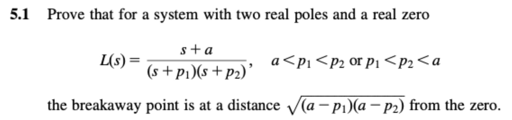 5.1 ﻿Prove that for a system with two real poles and | Chegg.com