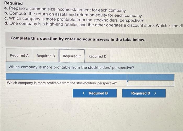 Solved Exercise 4-19A (Algo) Using common size statements | Chegg.com
