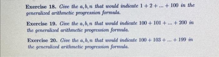 Solved Exercise 18 Give The A B N That Would Indicate