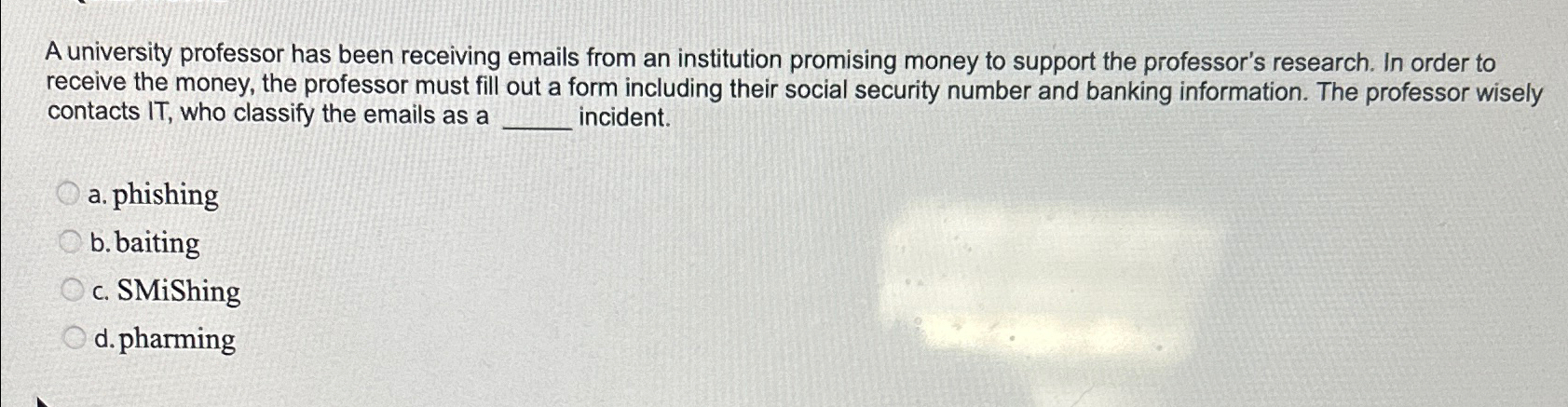 Solved A university professor has been receiving emails from | Chegg.com