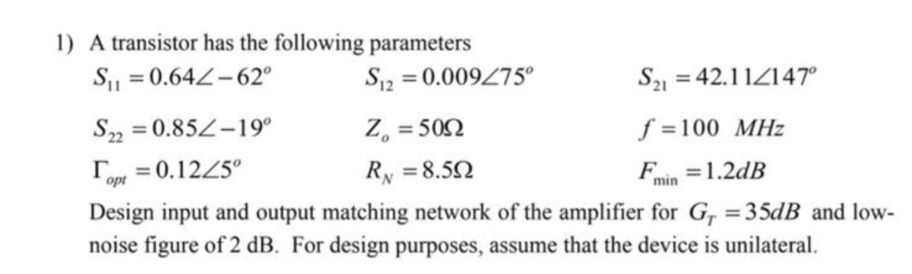 Solved A transistor has the following | Chegg.com