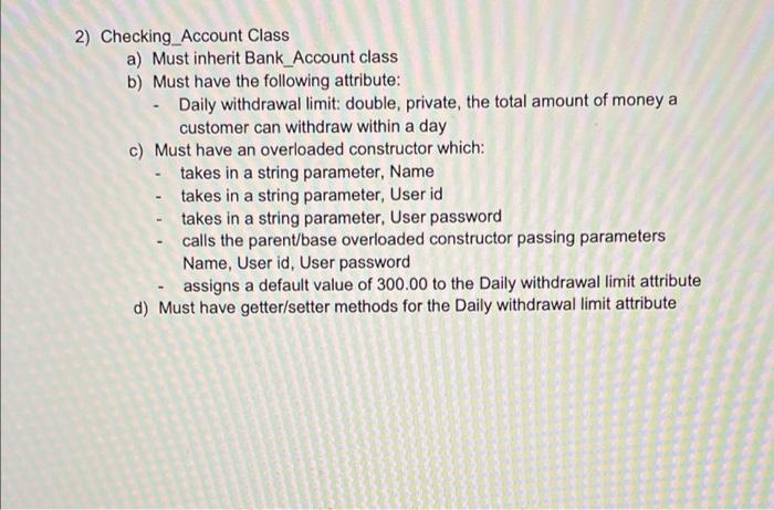 Solved Your task Define the following two Account classes: | Chegg.com