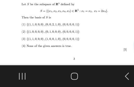 Solved Let \\( S \\) be the subspace of \\( \\mathbf{R}^{5} | Chegg.com