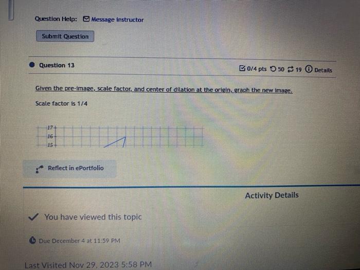Scale factor is 1/4 Reflect in ePortfolioReflect in | Chegg.com