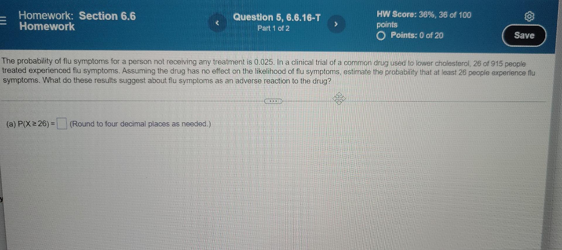 Solved Homework Section 6 6 Homework Question 5 6 6 16 T