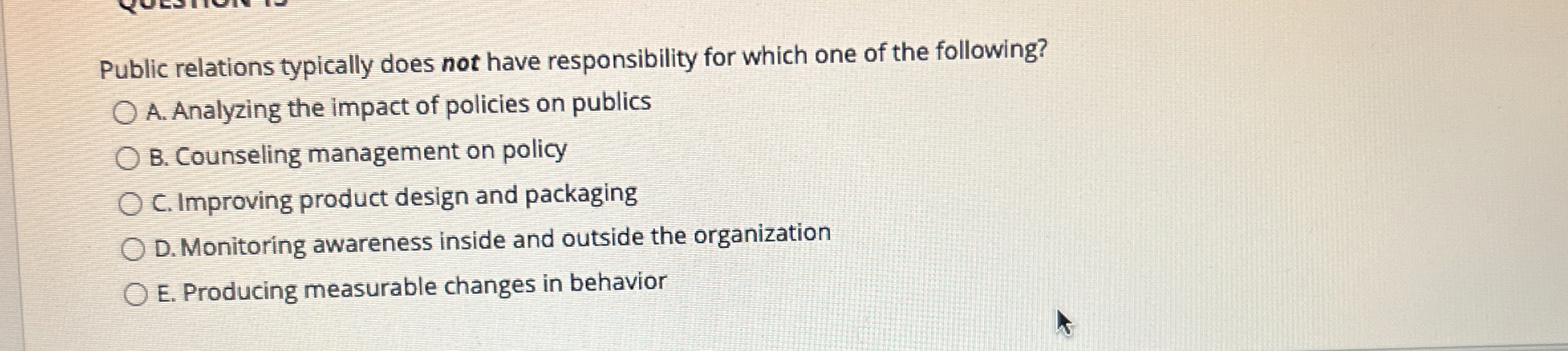 Solved Public relations typically does not have | Chegg.com