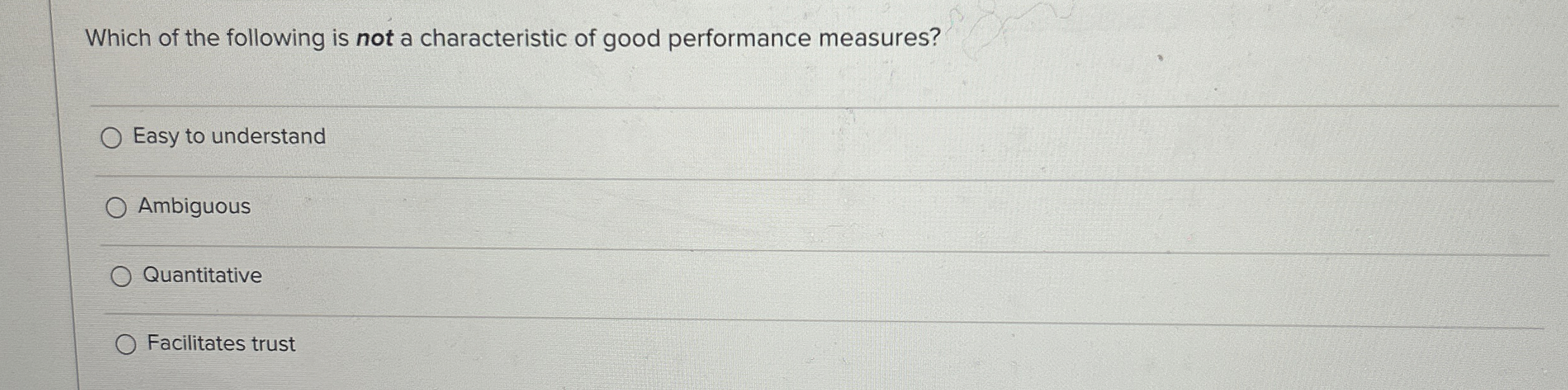 Solved Which of the following is not a characteristic of | Chegg.com