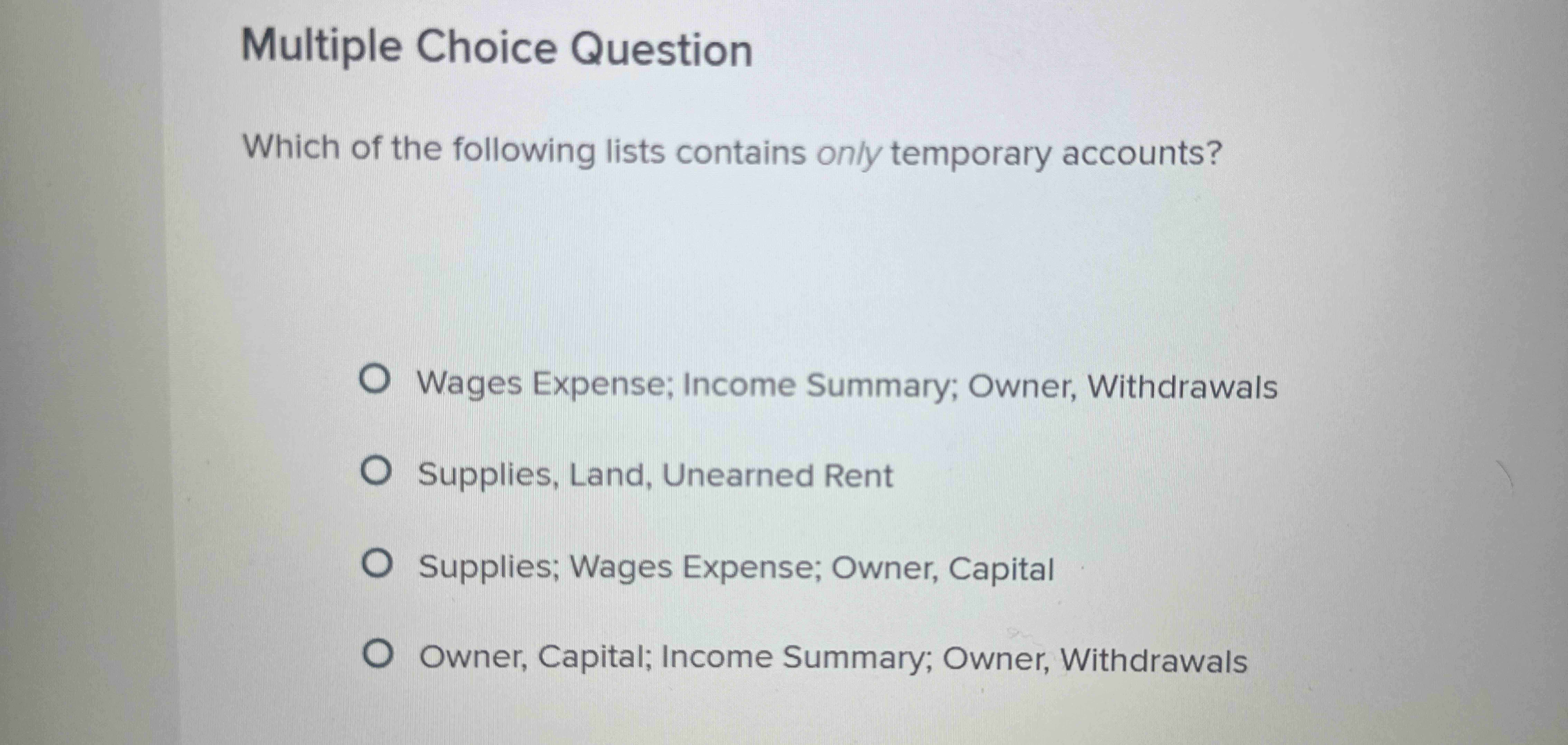 Solved Multiple Choice QuestionWhich of the following lists | Chegg.com