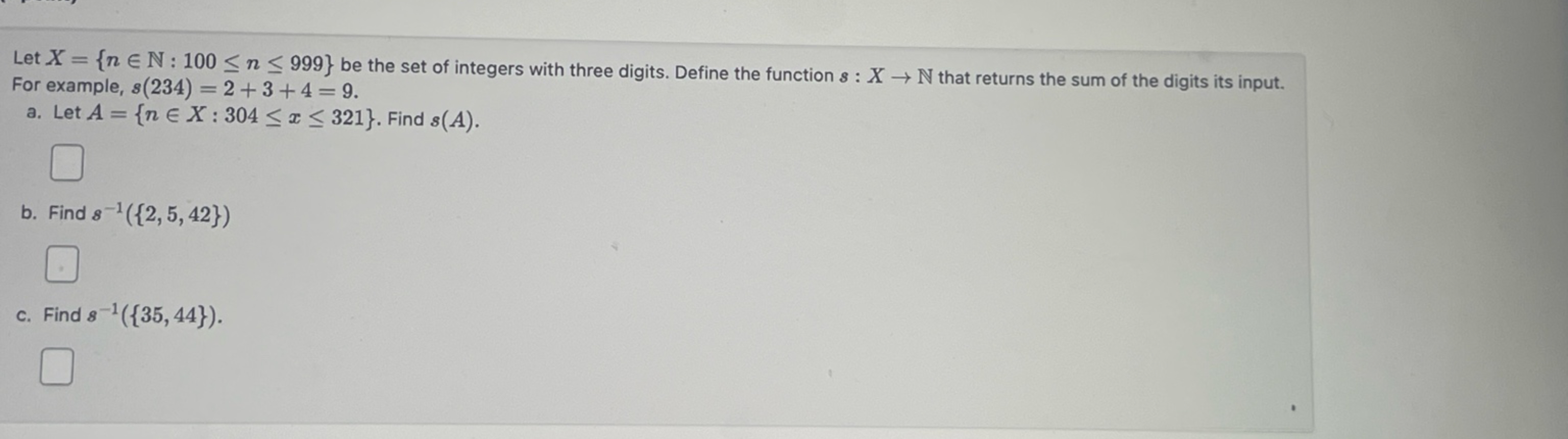 Let x={ninN:100≤n≤999} ﻿be the set of integers with | Chegg.com
