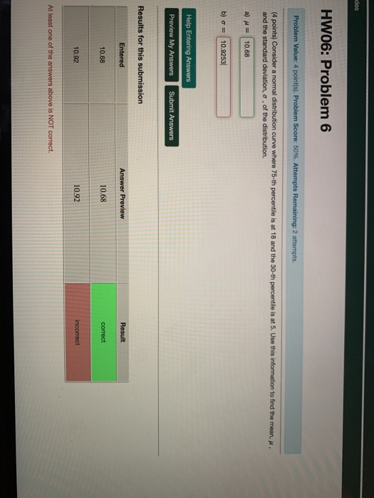 Solved consider in normal distribution curve where the 75th | Chegg.com