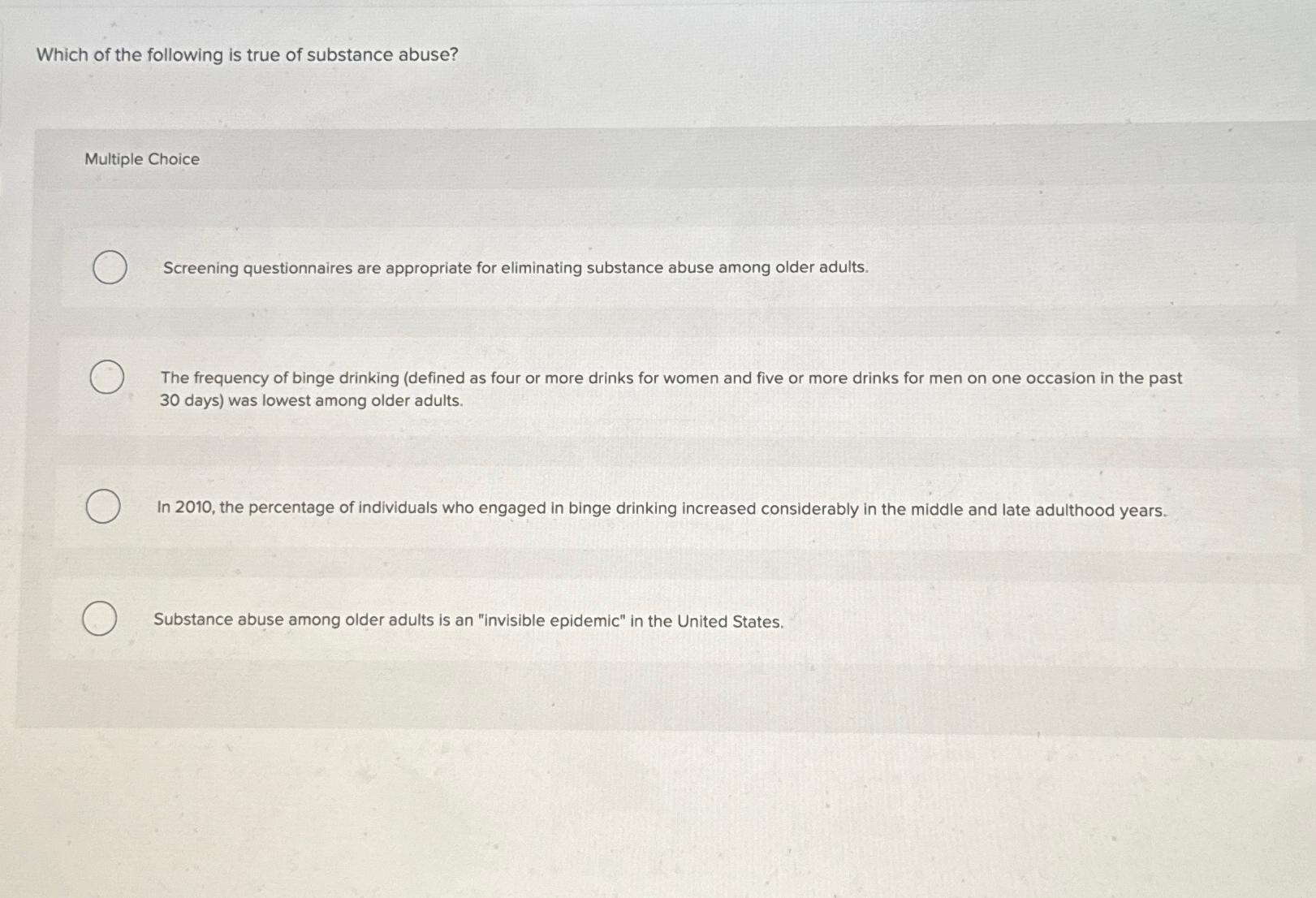 Solved Which of the following is true of substance | Chegg.com
