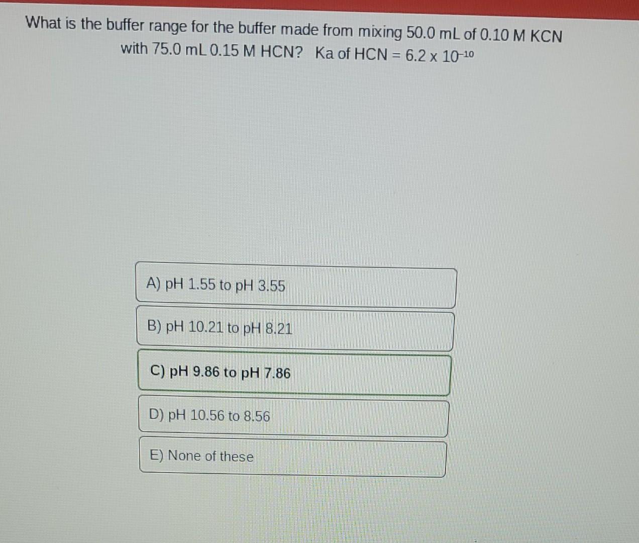 Solved What is the buffer range for the buffer made from | Chegg.com