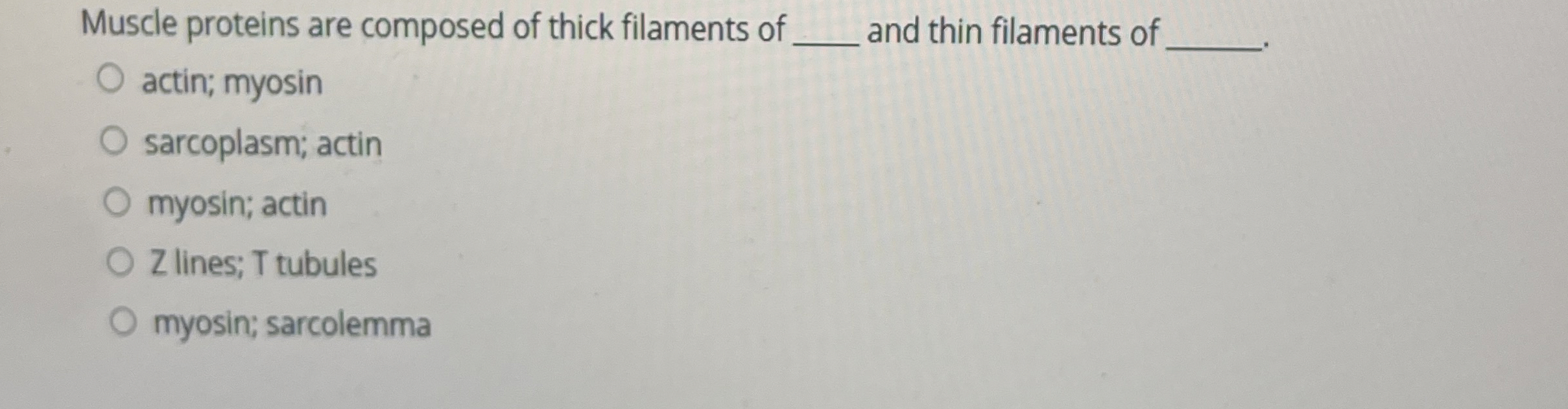 Solved Muscle proteins are composed of thick filaments of q, | Chegg.com