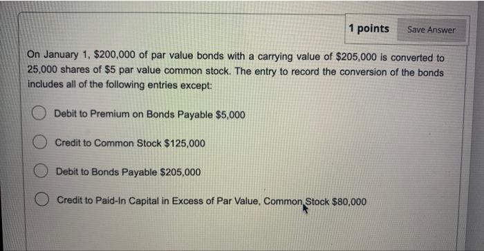 Solved On January 1,$200,000 of par value bonds with a | Chegg.com